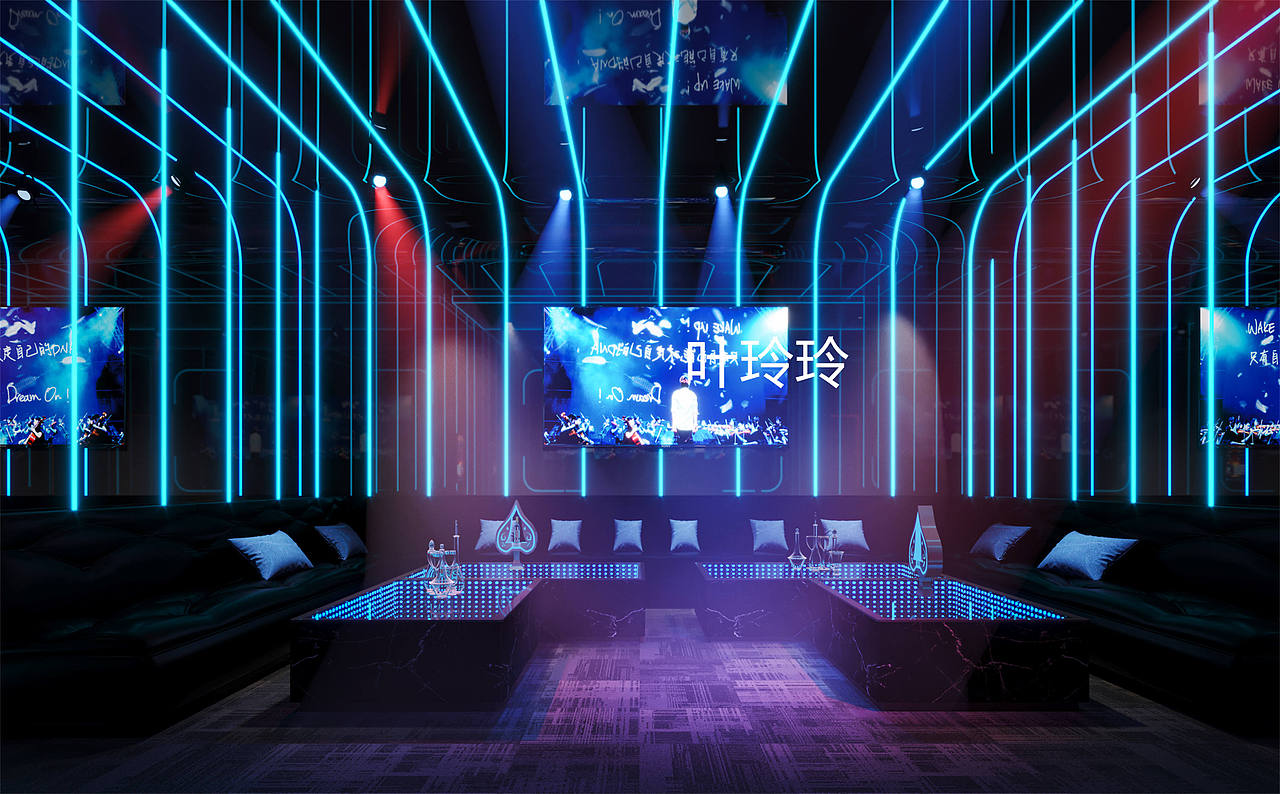 KTV设计案例丨酷炫的灯光氛围感十足_设计师叶玲玲-站酷ZCOOL