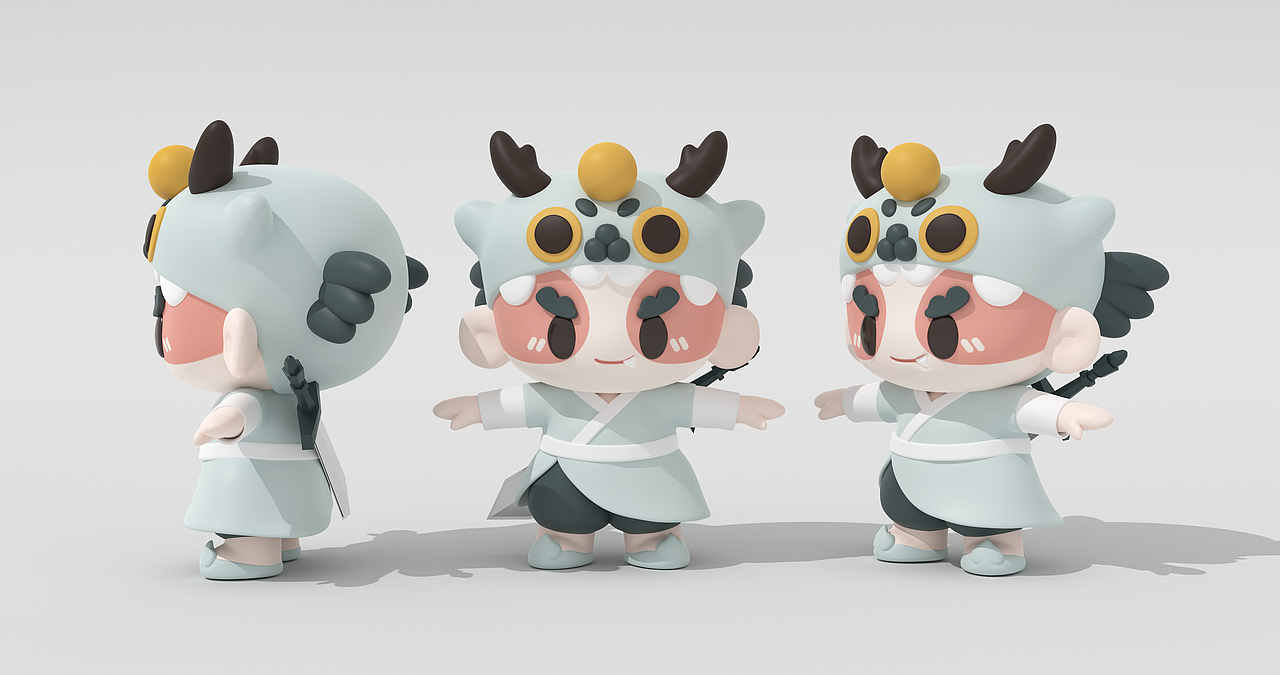 龙小泉ip形象设计三维模型_ShokiYui-站酷ZCOOL