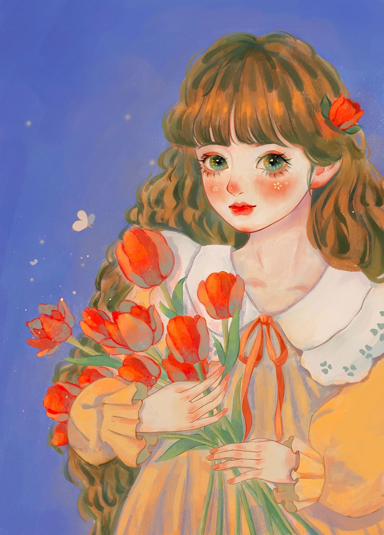 ipad少女插画合集_插画师花溪-站酷ZCOOL