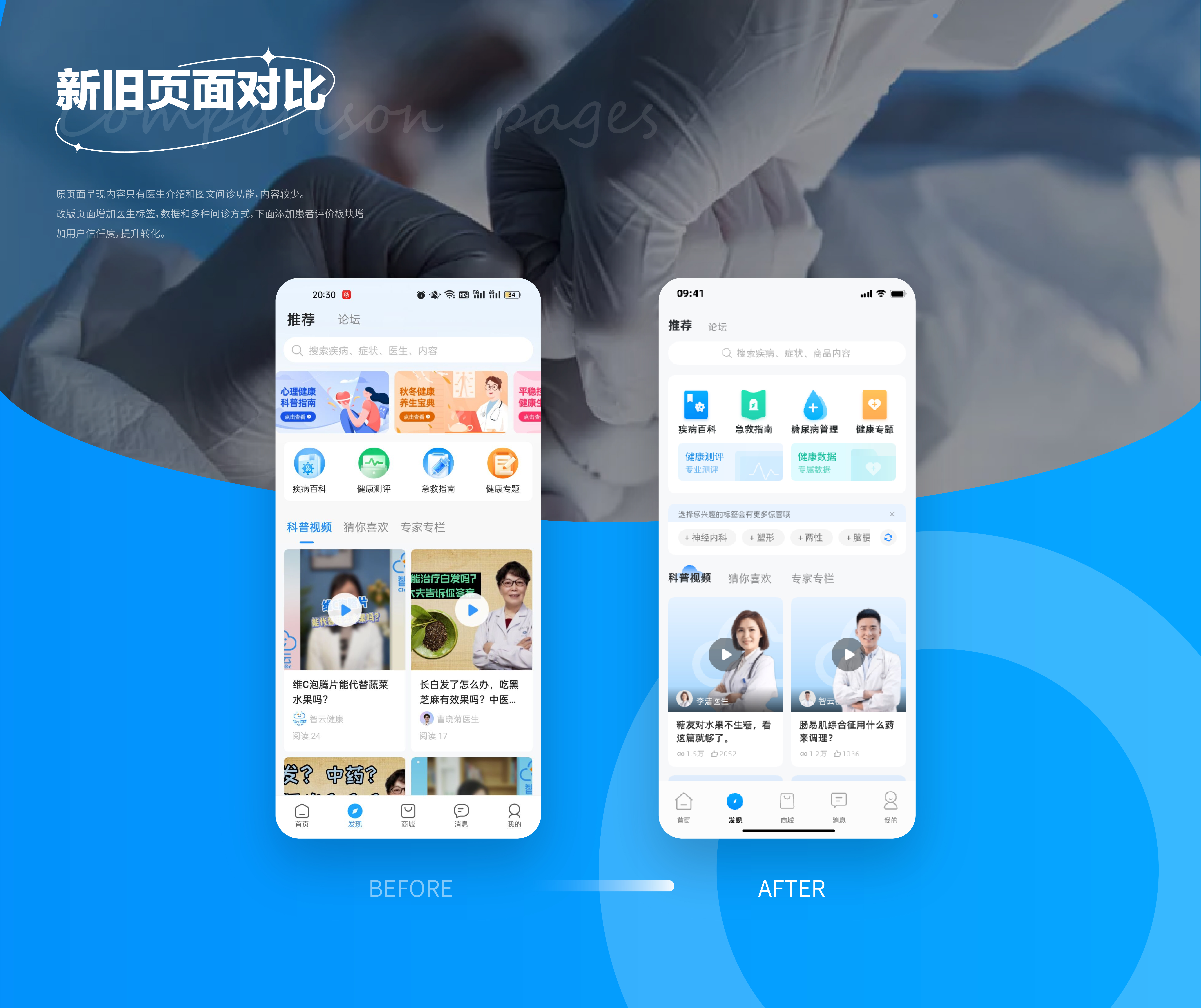 医疗健康APP | UI页面改版_刘嘎达-站酷ZCOOL