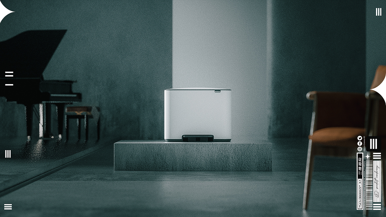 C4D产品渲染 I 垃圾桶_夏先生k-站酷ZCOOL