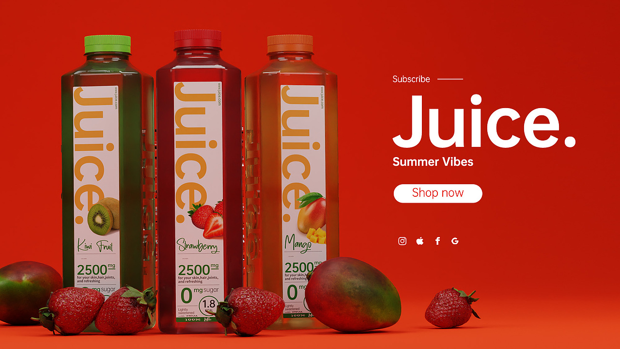 Juice. Summer Vibes-Bottled beverage series_宫崎小高-站酷ZCOOL