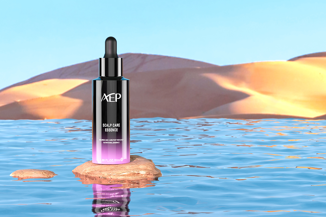 护肤品精华产品渲染图_JIE洁哥-站酷ZCOOL