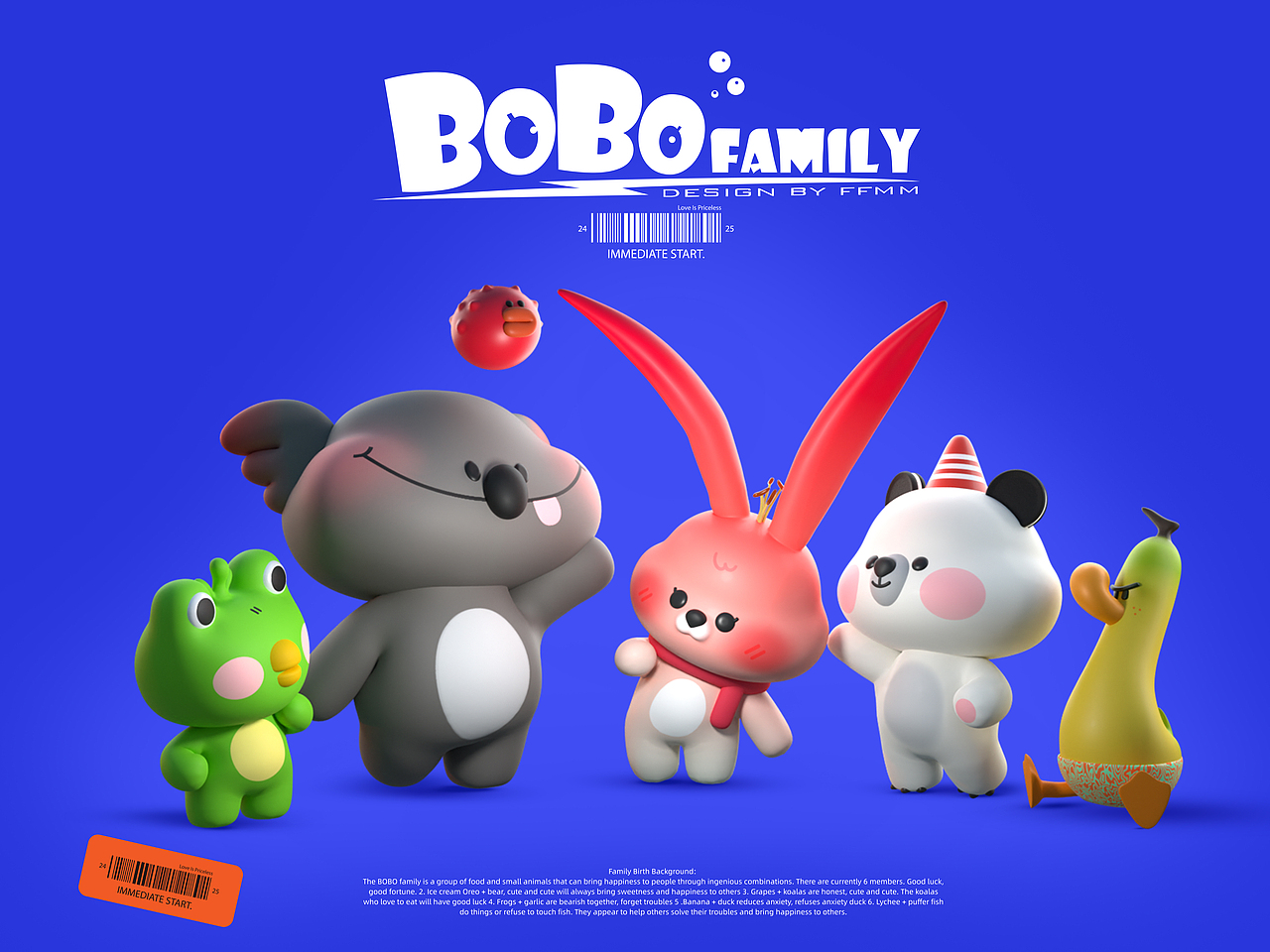 原创IP设计|BOBO家族ip设计-（可授权）×方方面面_方方面面STU-站酷ZCOOL