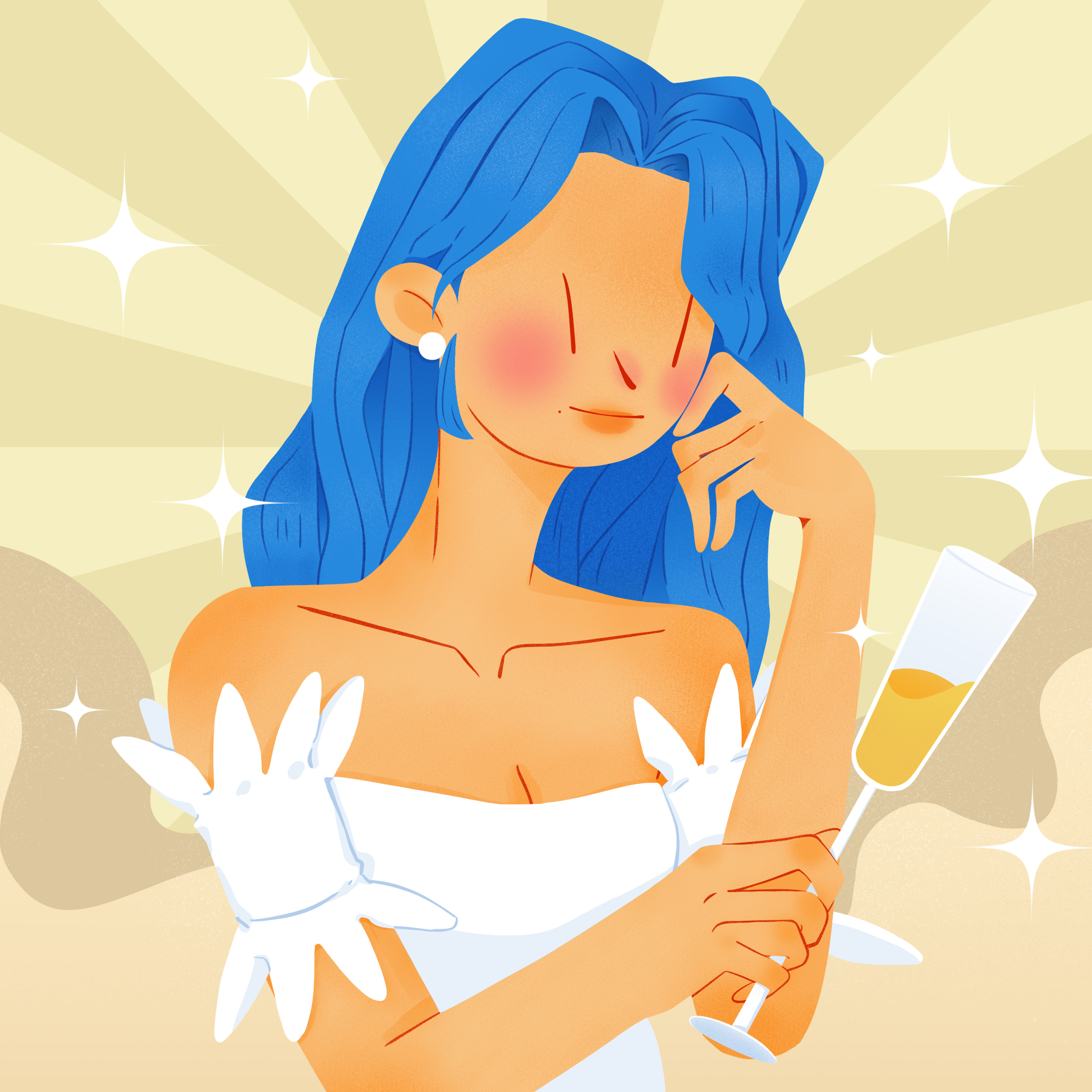 sunny girl | 扁平风女孩头像插画_积极丁梦-站酷ZCOOL