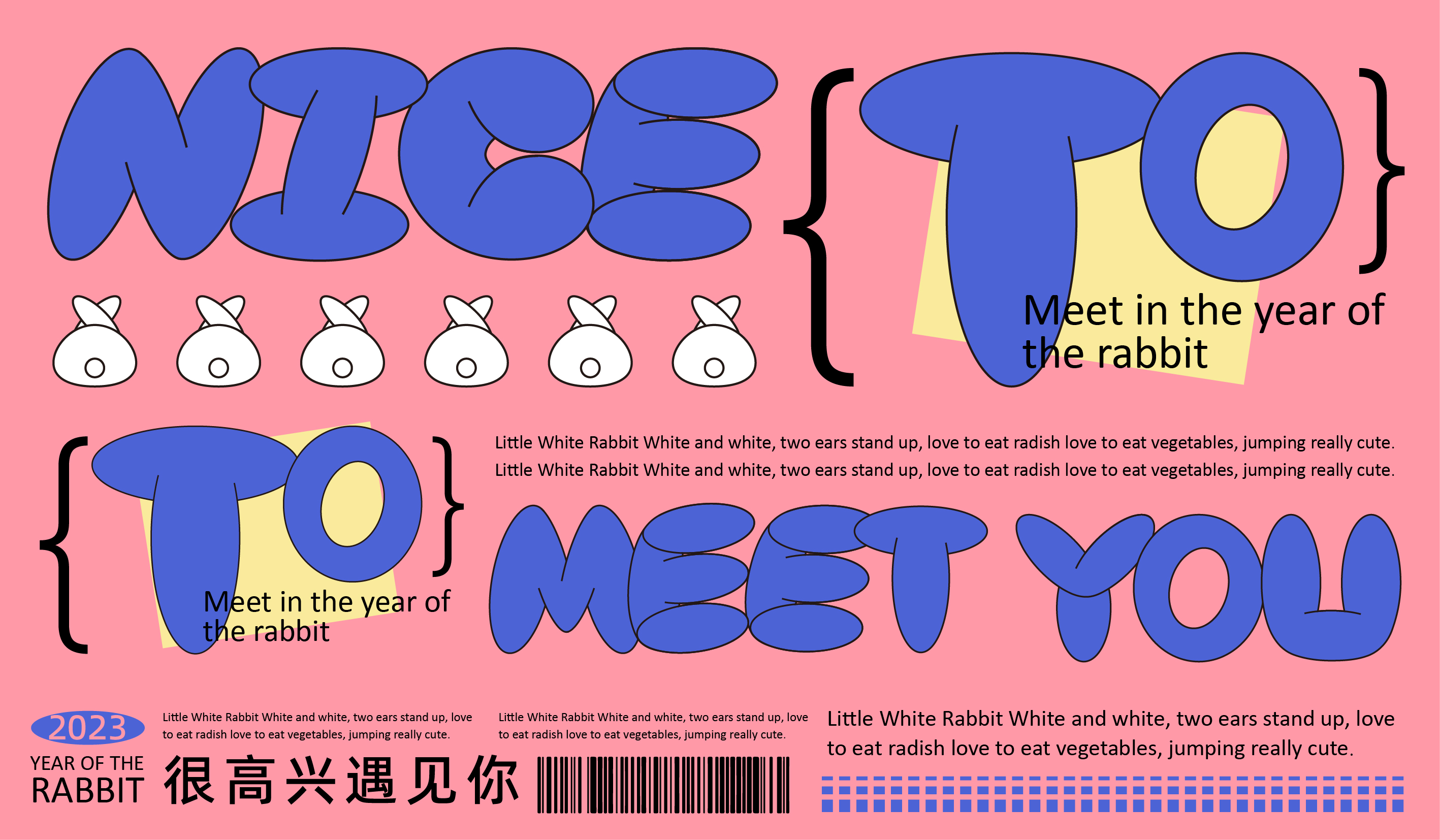 Nice to meet you 兔年KV主视觉设计_五万万岁-站酷ZCOOL