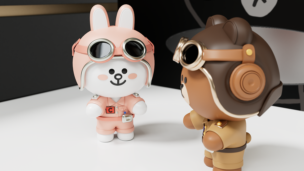 潮玩IP| QQ x LINE FRIENDS 顽艺萌友十周年限定手办_COCOMUMU-站酷ZCOOL