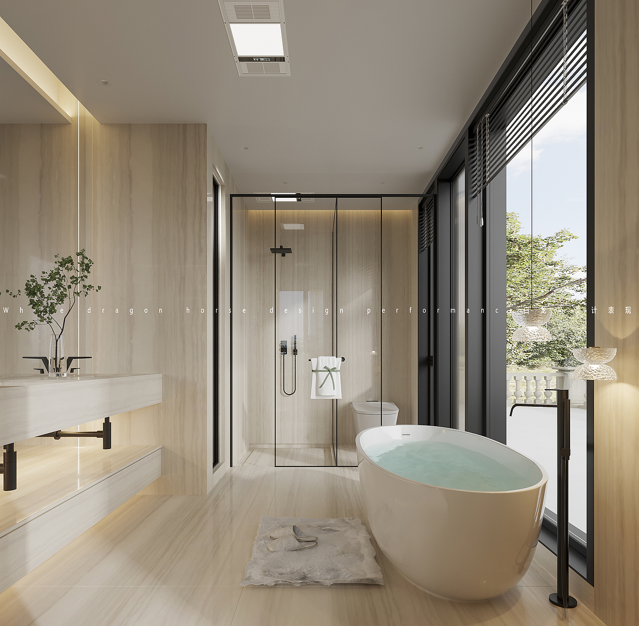 现代奶油风别墅_小鱼吐泡泡泡泡泡-站酷ZCOOL