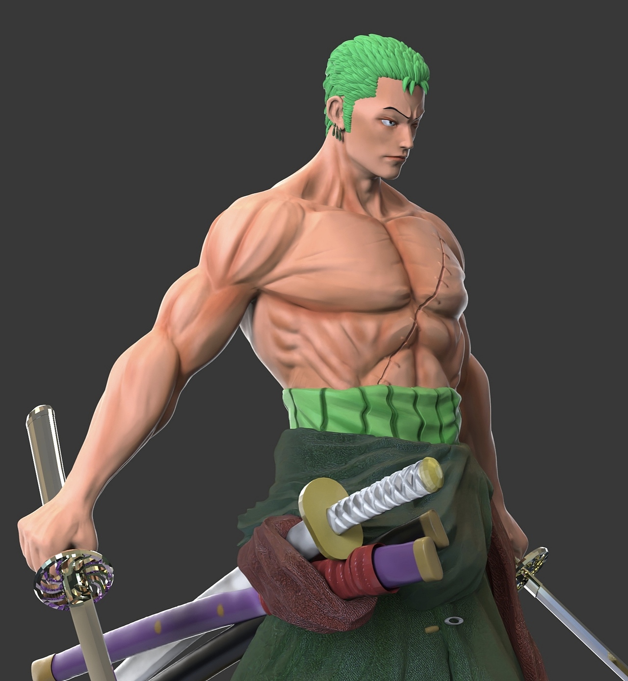 索隆手办-zb雕刻_大宇子z-站酷ZCOOL