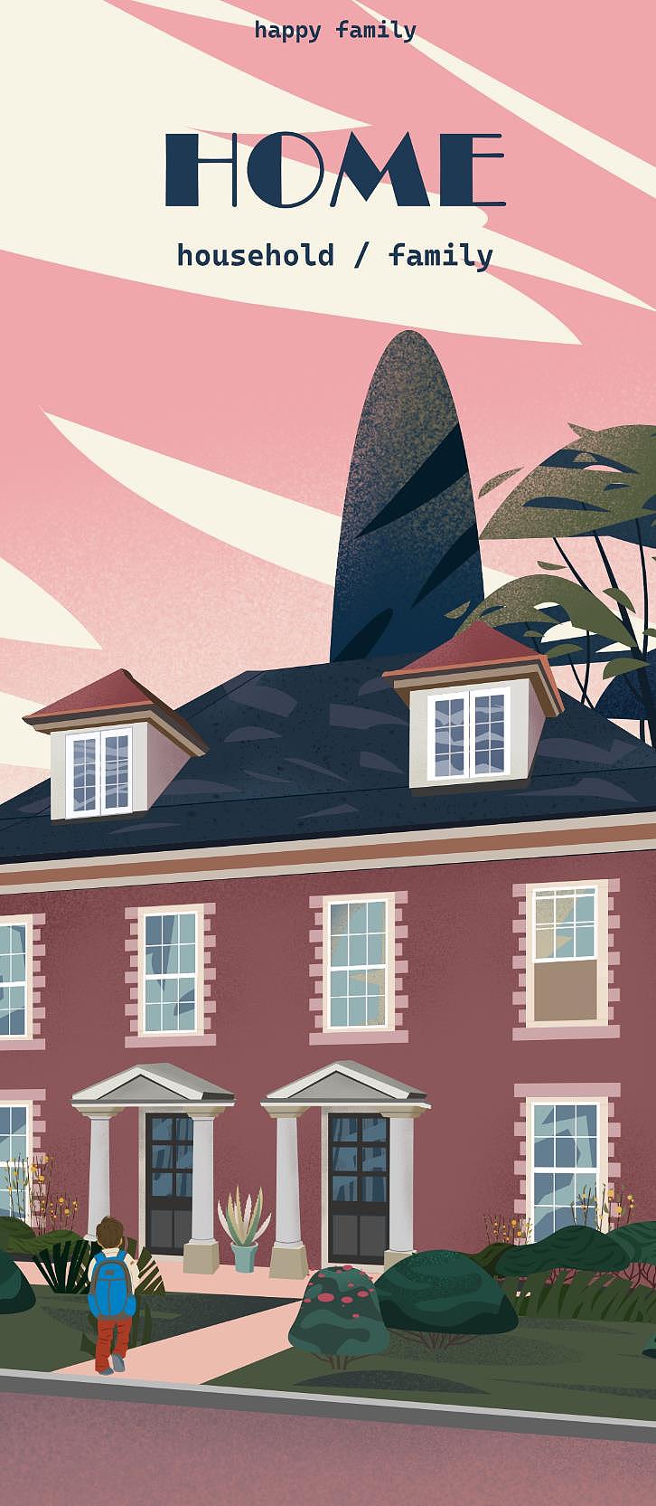 原创系列建筑插画《别墅》_我是DYY-站酷ZCOOL