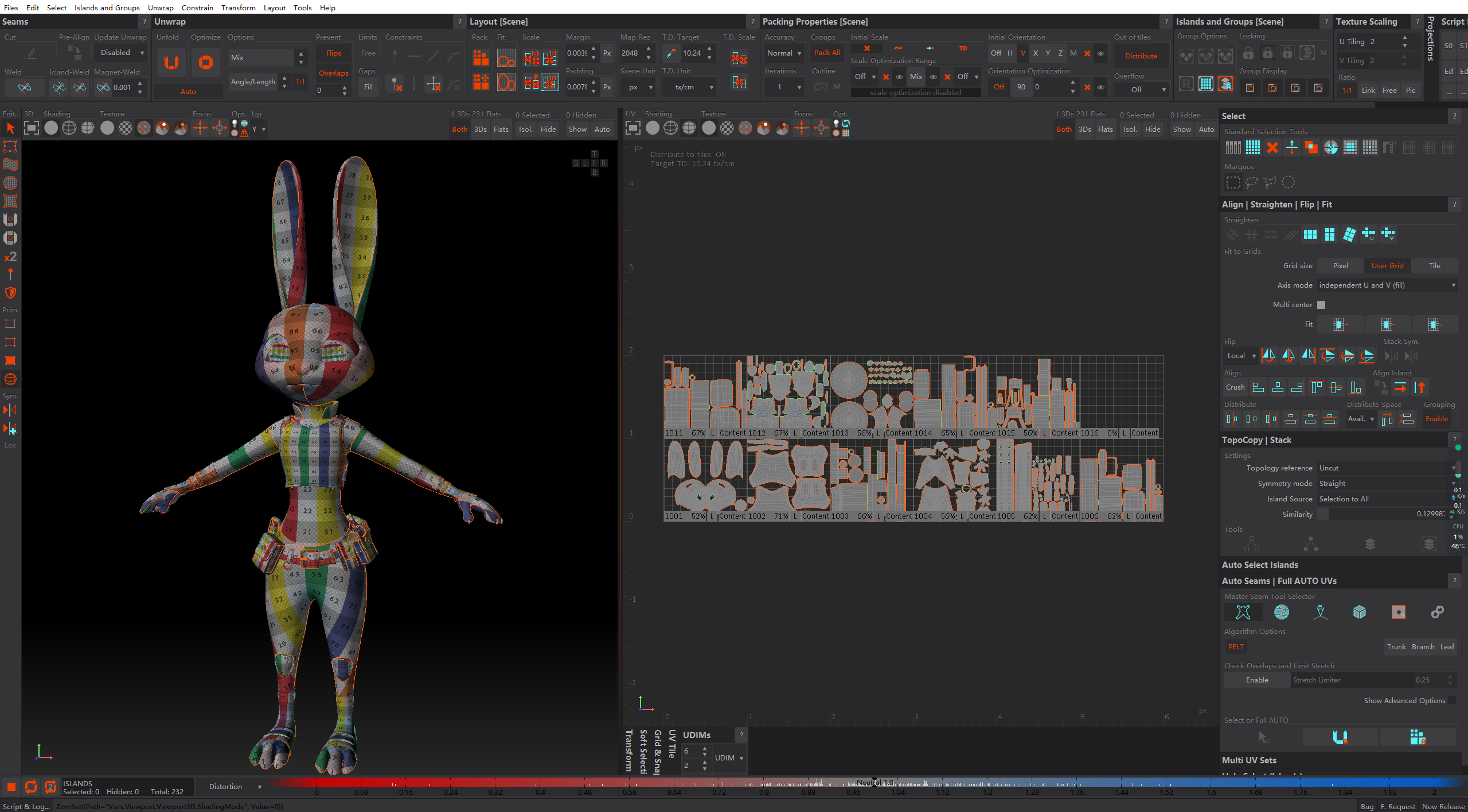 RizomUV2023处理复杂模型展UV心得与【UE5xUDIM】多象限UV减少材质球应用_初代神-站酷ZCOOL