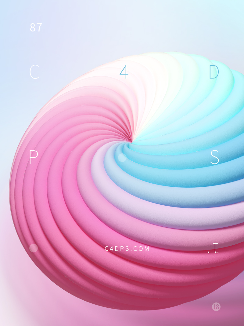 学C4D 019 制作漂亮的螺旋元素_87time-站酷ZCOOL