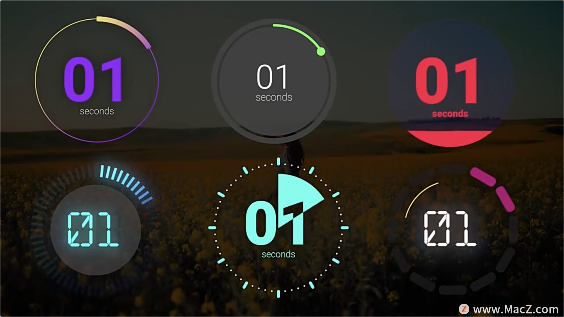FCPX插件：6组图形数字倒计时动画Countdown Timer Toolkit_醉舞千年杯莫停-站酷ZCOOL