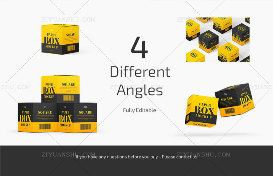 方形纸盒包装设计样机套装_logo设计资源叔-站酷ZCOOL
