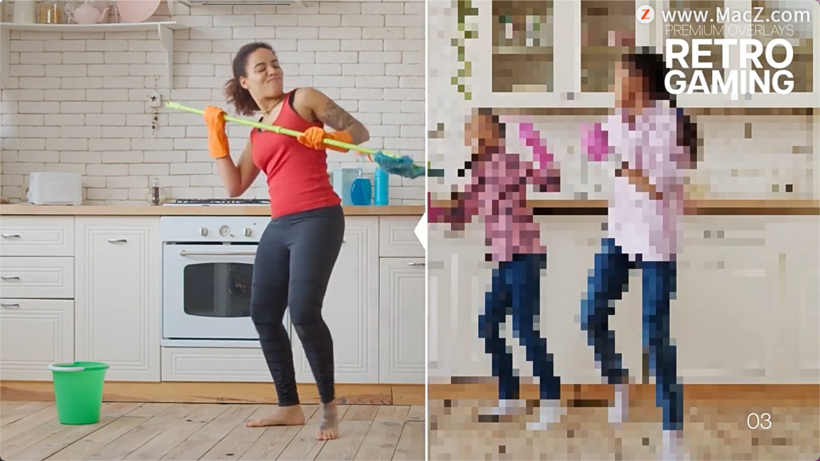 复古游戏8bit像素化高级叠加特效AE/PR模板Premium Overlays Retro Gaming_一念浮萍-站酷ZCOOL