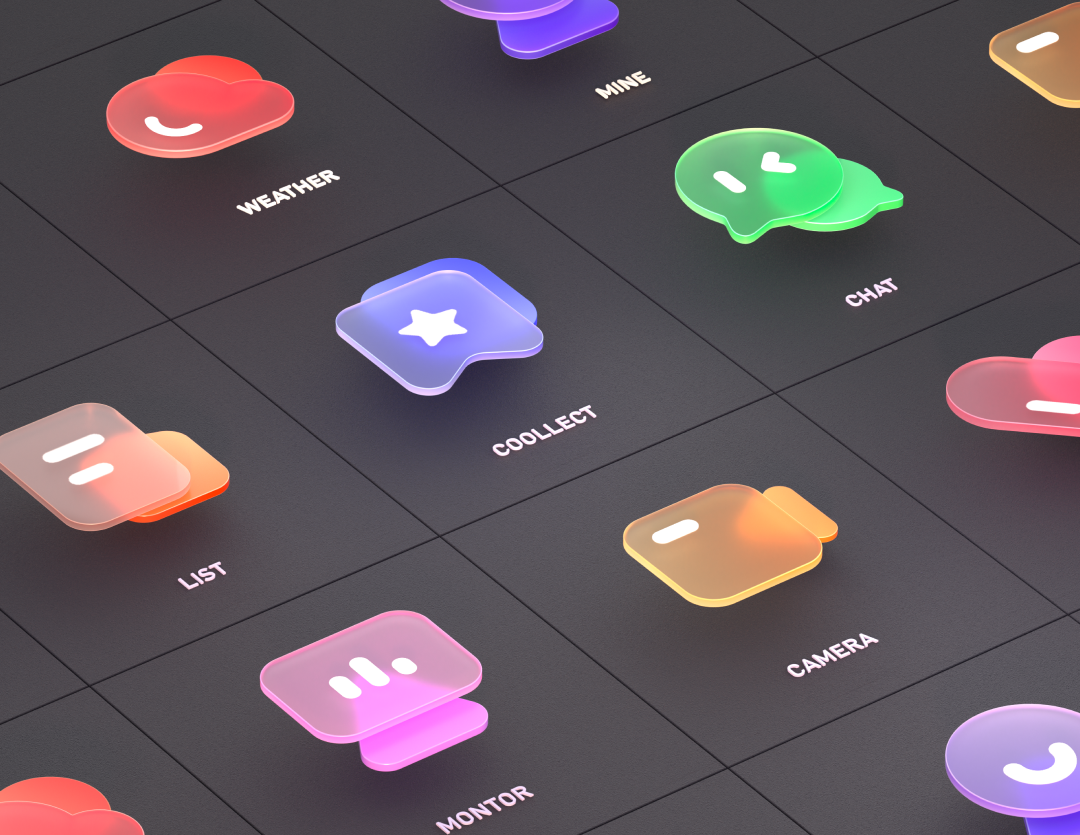 C4D&OC | 分分钟教你做3D磨砂玻璃图标_墨染ART-站酷ZCOOL