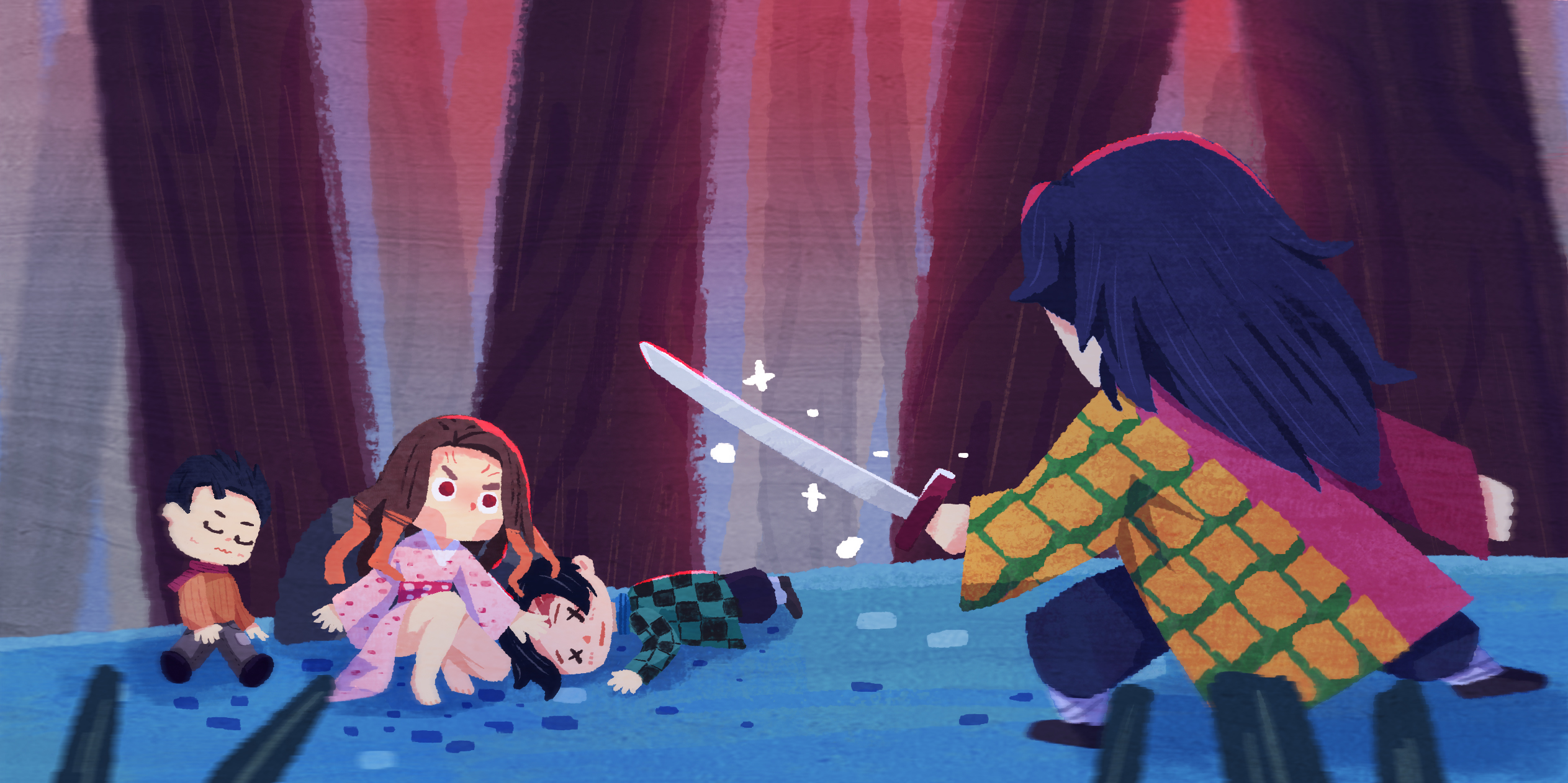 [鬼灭之刃系列插画]温暖画风|我猜你喜欢这样的炭治郎_一只暴躁的小野兽-站酷ZCOOL