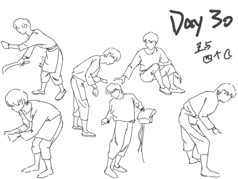 #速写60天挑战赛# Day30 _兰与四个月亮-站酷ZCOOL