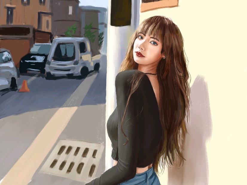 明星照片手绘 Lisa_陈会长Onism-站酷ZCOOL