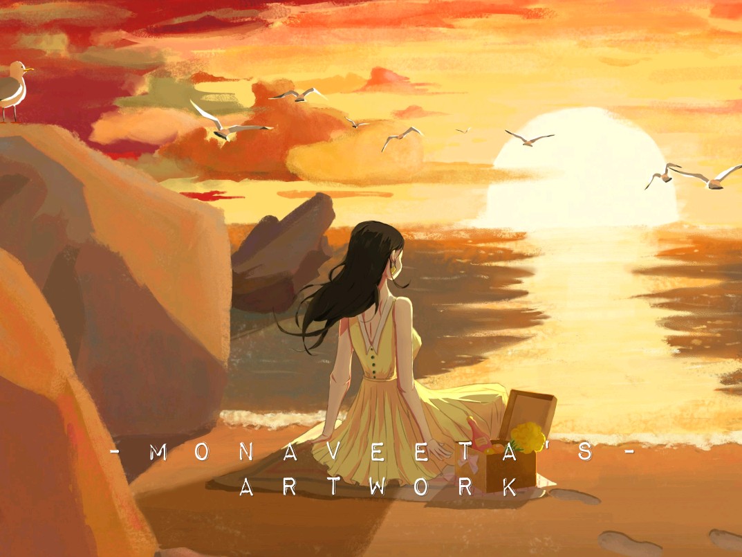 海边假日②–《落日熔金》_梦岚Monna-站酷ZCOOL