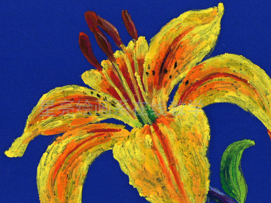 油画棒百合绘画_星亮绘画art-站酷ZCOOL