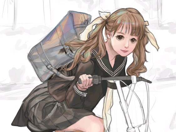 阳光少女【插画】_龙须酥DEISI-站酷ZCOOL