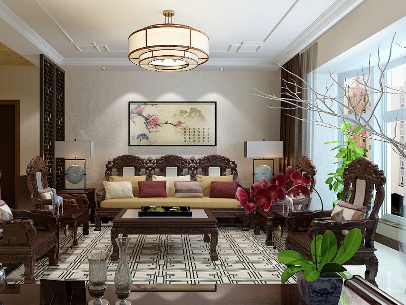 【永辉巴黎】-大宅装修-三室两厅146平米-中式_别墅大宅装修设计-站酷ZCOOL