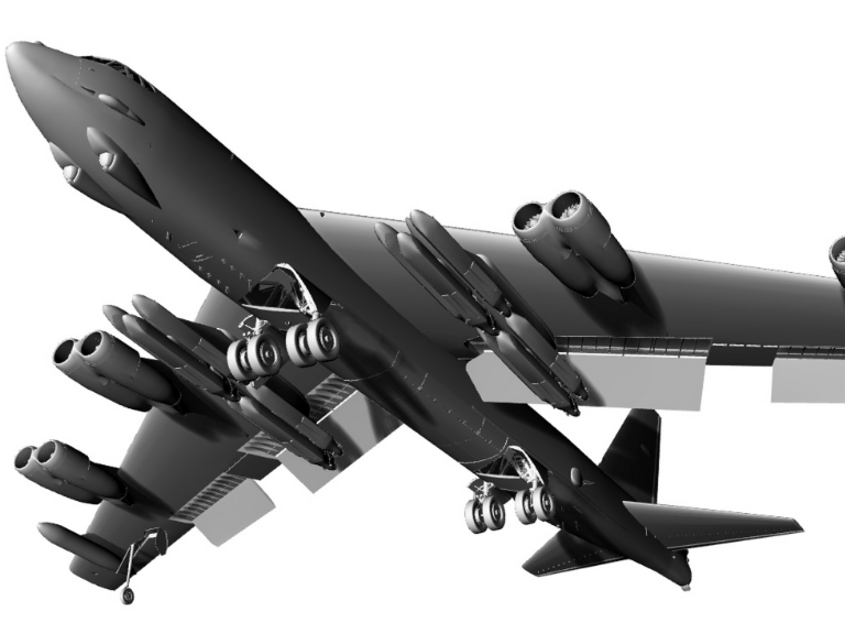 同温层堡垒波音B-52h战略轰炸机3d模型_佩奇总-站酷ZCOOL