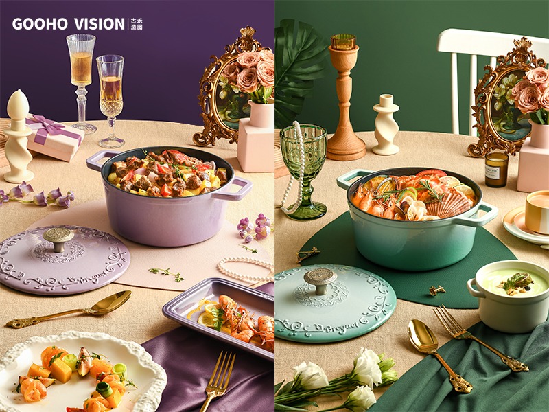 珐琅锅铸铁锅丨古禾造图 GOOHO VISION_古禾造图-站酷ZCOOL