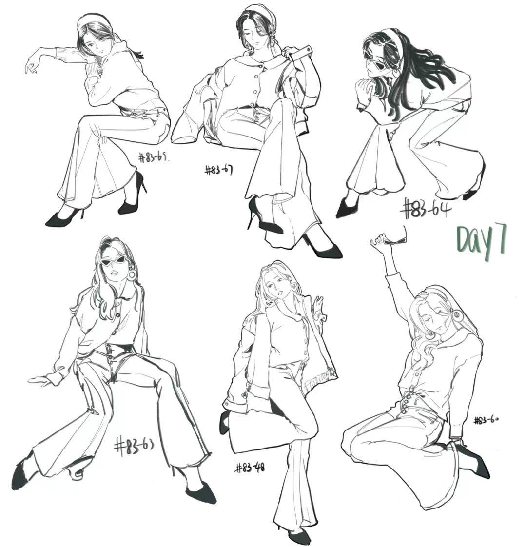 #速写60天挑战赛 @速写班长 day7 加油(ง •̀_•́)ง _银砸jyb-站酷ZCOOL