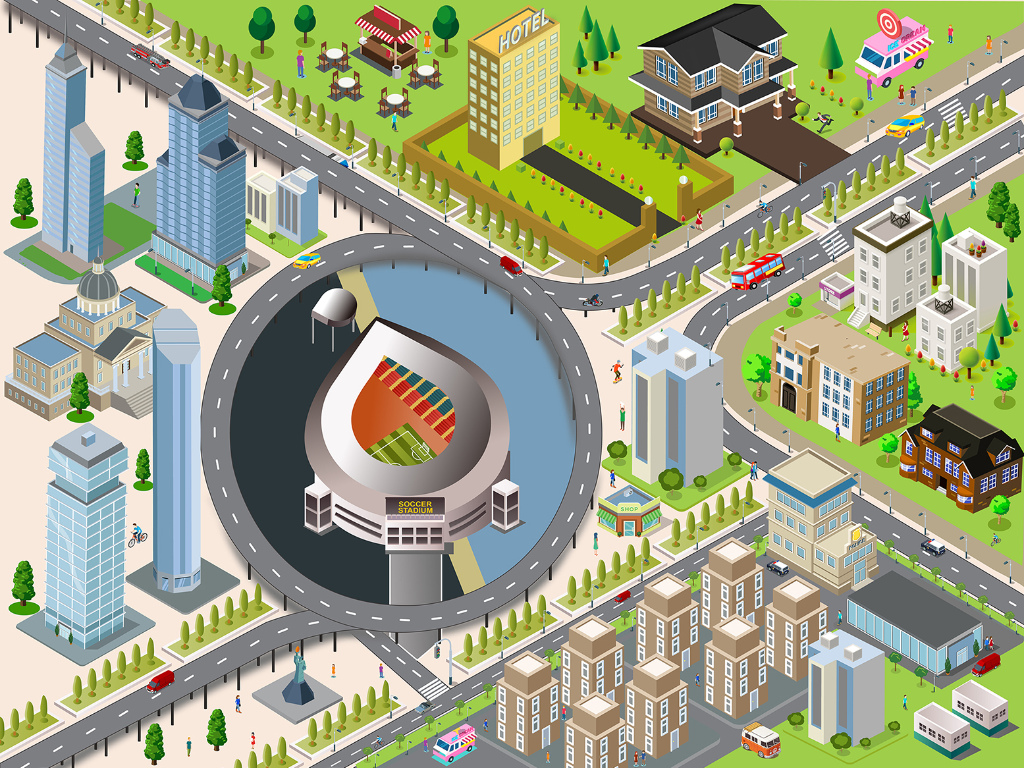 2.5d城市区域设计图（足球场）_草莓麻辣鸡-站酷ZCOOL