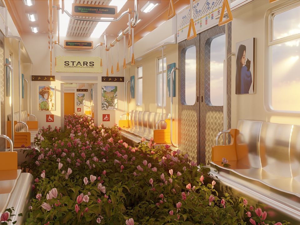 blender练习（花海地铁）_snow大雪糕-站酷ZCOOL