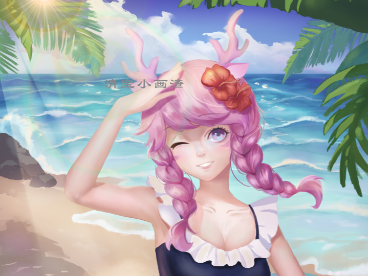 夏日海边_fafa的清宝-站酷ZCOOL