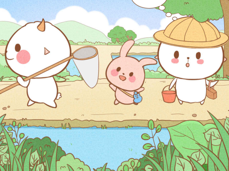治愈漫画分享|打工咩的出游日记07——捉蝌蚪_大洋芋lucky-站酷ZCOOL