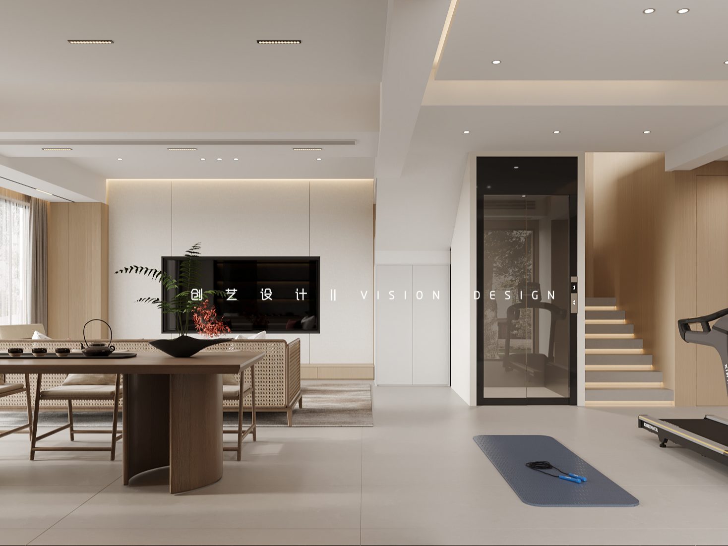 原木风别墅/家装/3D效果图_创艺设计003-站酷ZCOOL