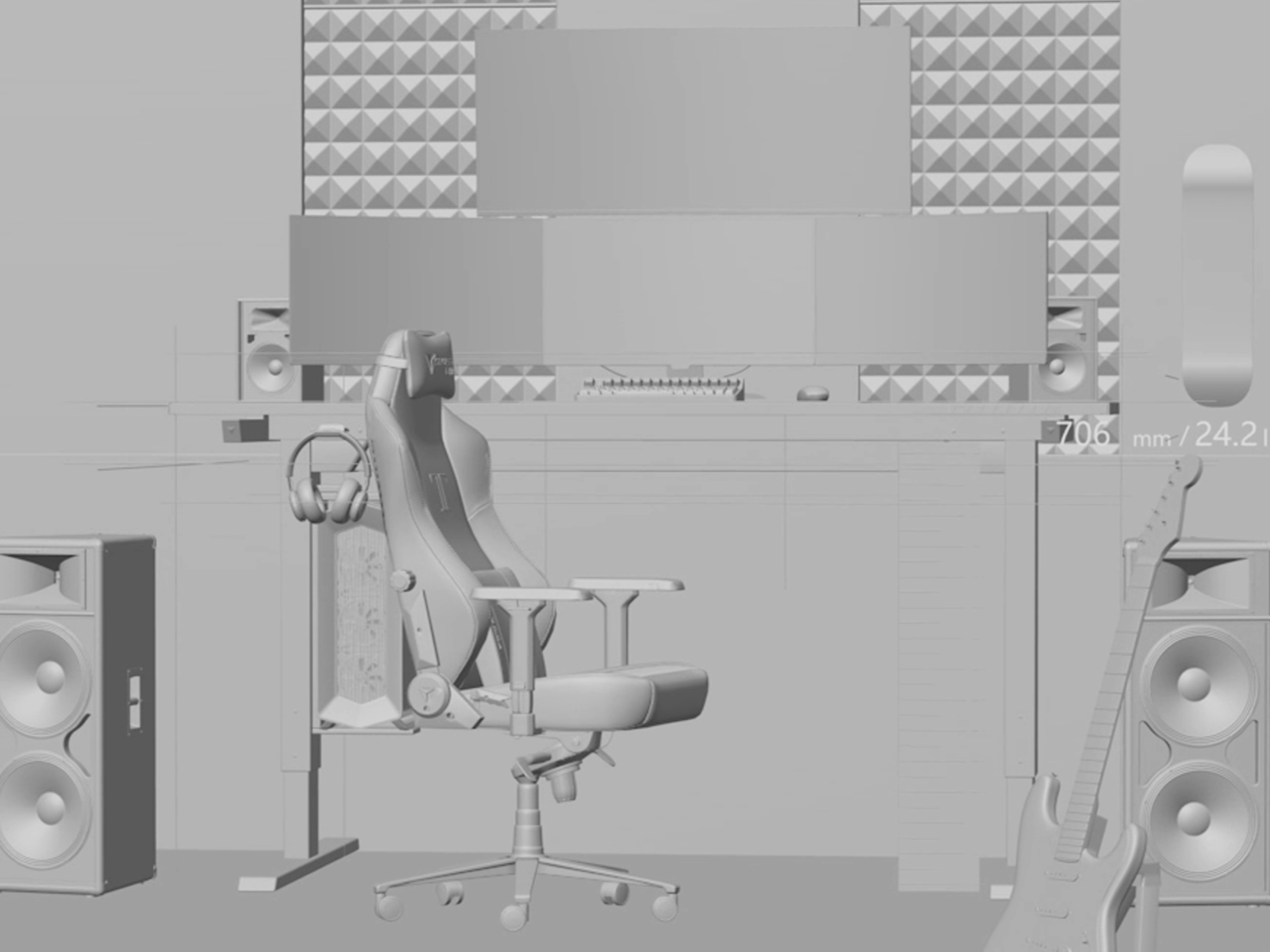 电竞椅三维动态-白膜动画_梦落青枫789-站酷ZCOOL