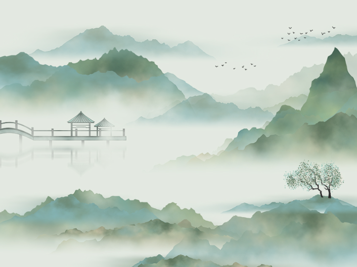 新中式水墨风系列山水_shelly雪-站酷ZCOOL