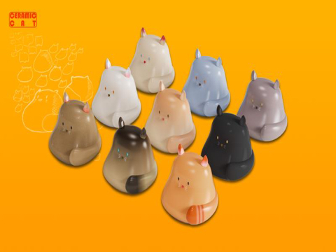 「CERAMIC CAT」陶瓷猫盲盒_KOKE_llll-站酷ZCOOL