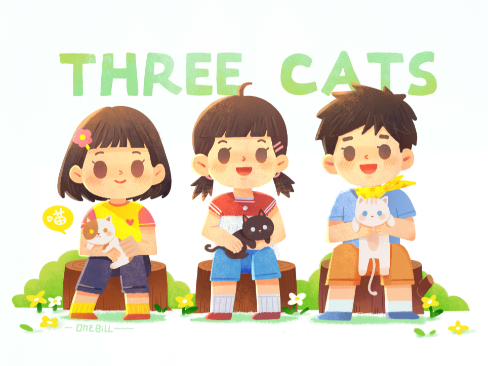 three cats_onebill-站酷ZCOOL