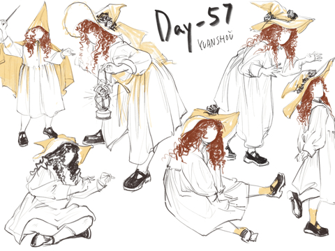 补卡：#速写60天挑战赛#Day-57@速写班长 _非寫實圓手-站酷ZCOOL