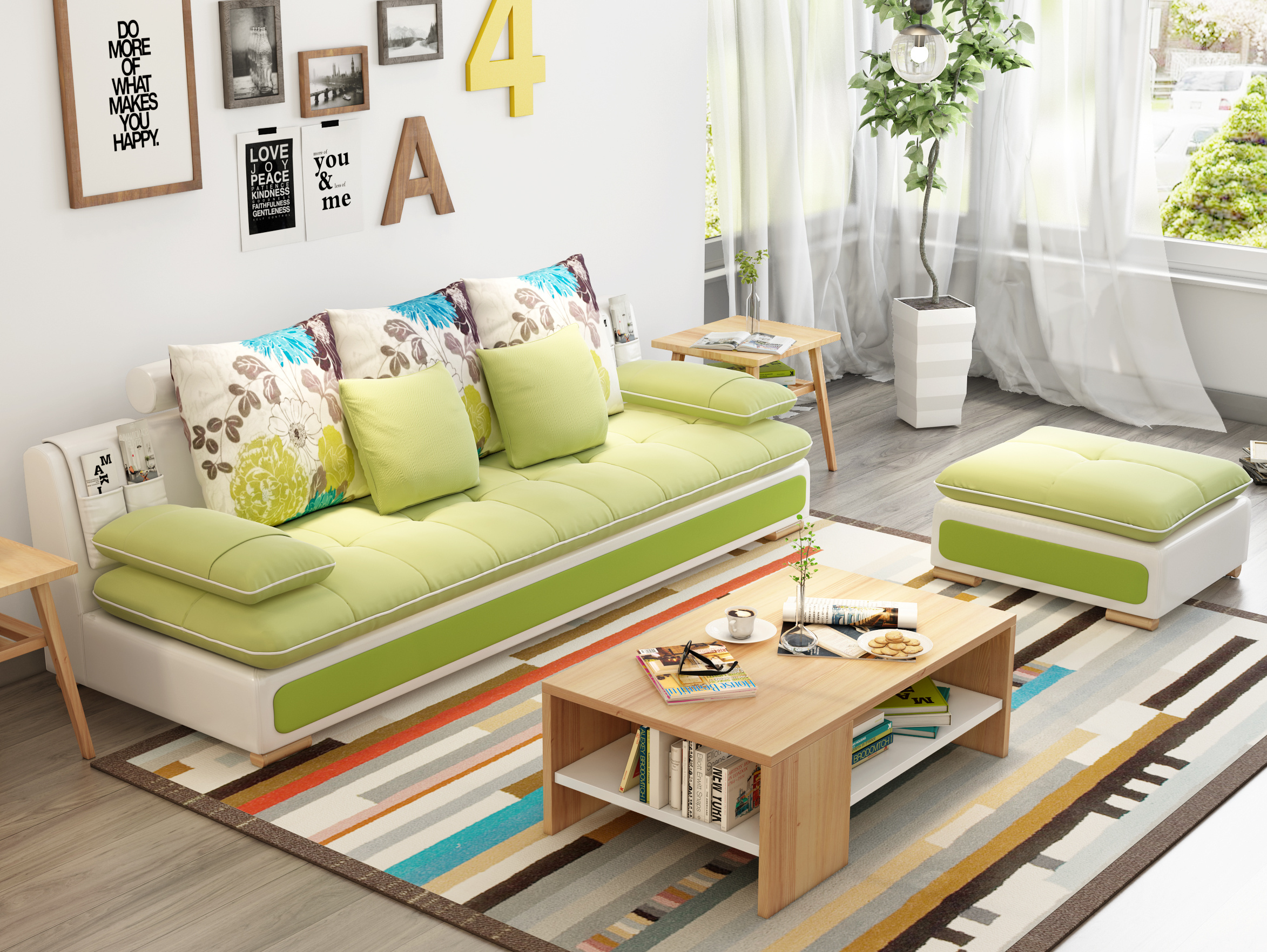 《清凉夏日Ⅰ》——小户型小清新沙发3D设计 家具3D设计 家具设计_艺帮设计-站酷ZCOOL