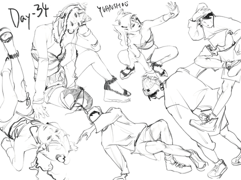 #速写60天挑战赛#Day-34@速写班长 _非寫實圓手-站酷ZCOOL