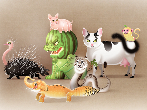 水果动物大融合_Kwok盖-站酷ZCOOL