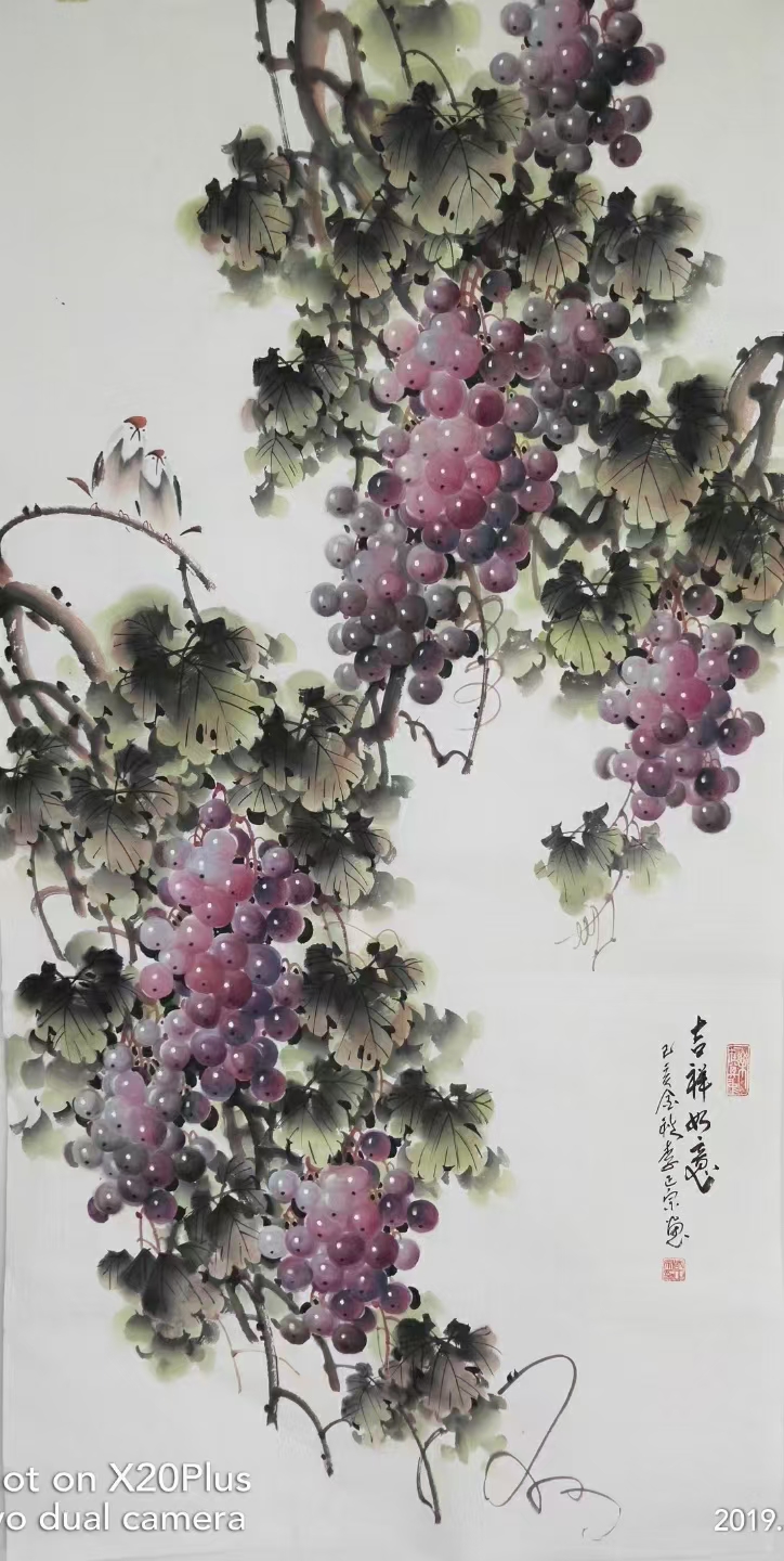 李正宗老师，四尺整张136x68cm葡萄_卖画15175414393-站酷ZCOOL