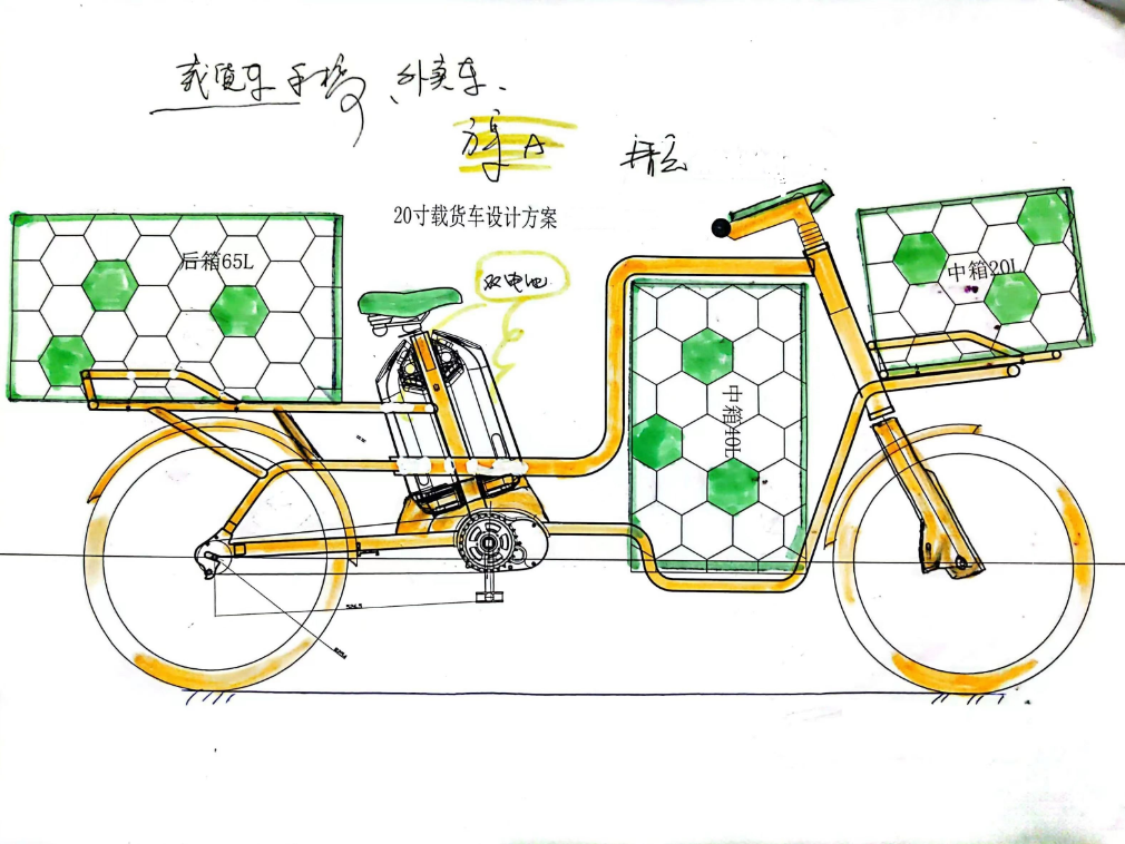 E-bike 载货车 外卖车 手稿_设计行者1980-站酷ZCOOL