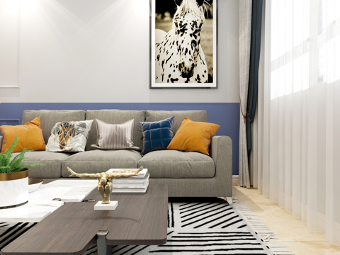 样板间 1，现代风格客餐厅效果展示-Lay 蔣_小蔣2986-站酷ZCOOL