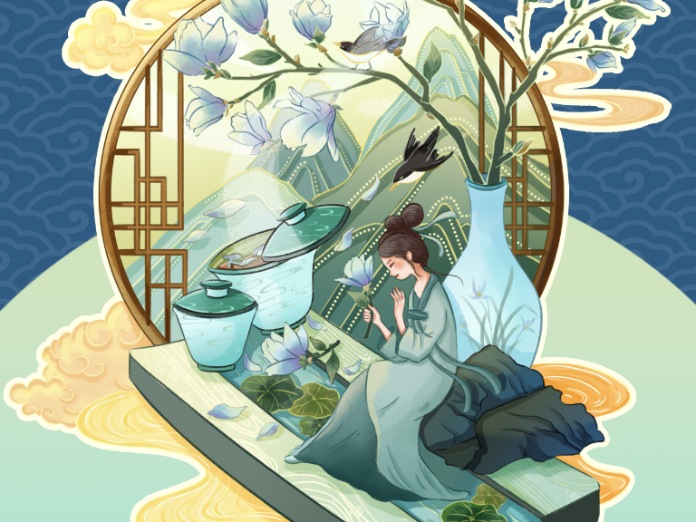 玉兰花茶产品外包装设计_夏与夏夏-站酷ZCOOL