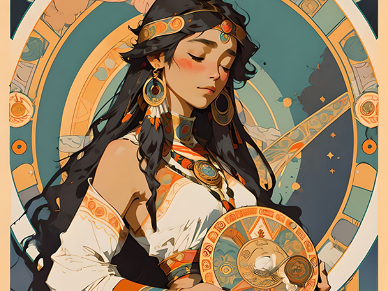 塔罗牌风印第安女生_MIAO喵JANELIN-站酷ZCOOL