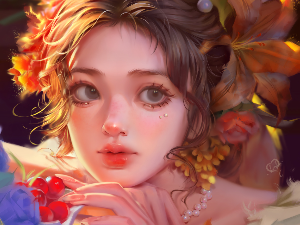 女孩 & 花 _京京Leah-站酷ZCOOL