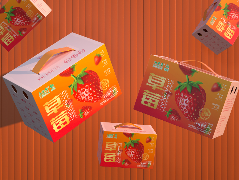 草莓 | 牛大宝 | 鱼干 | 黄金果 | 包装设计_BOX一ART-站酷ZCOOL